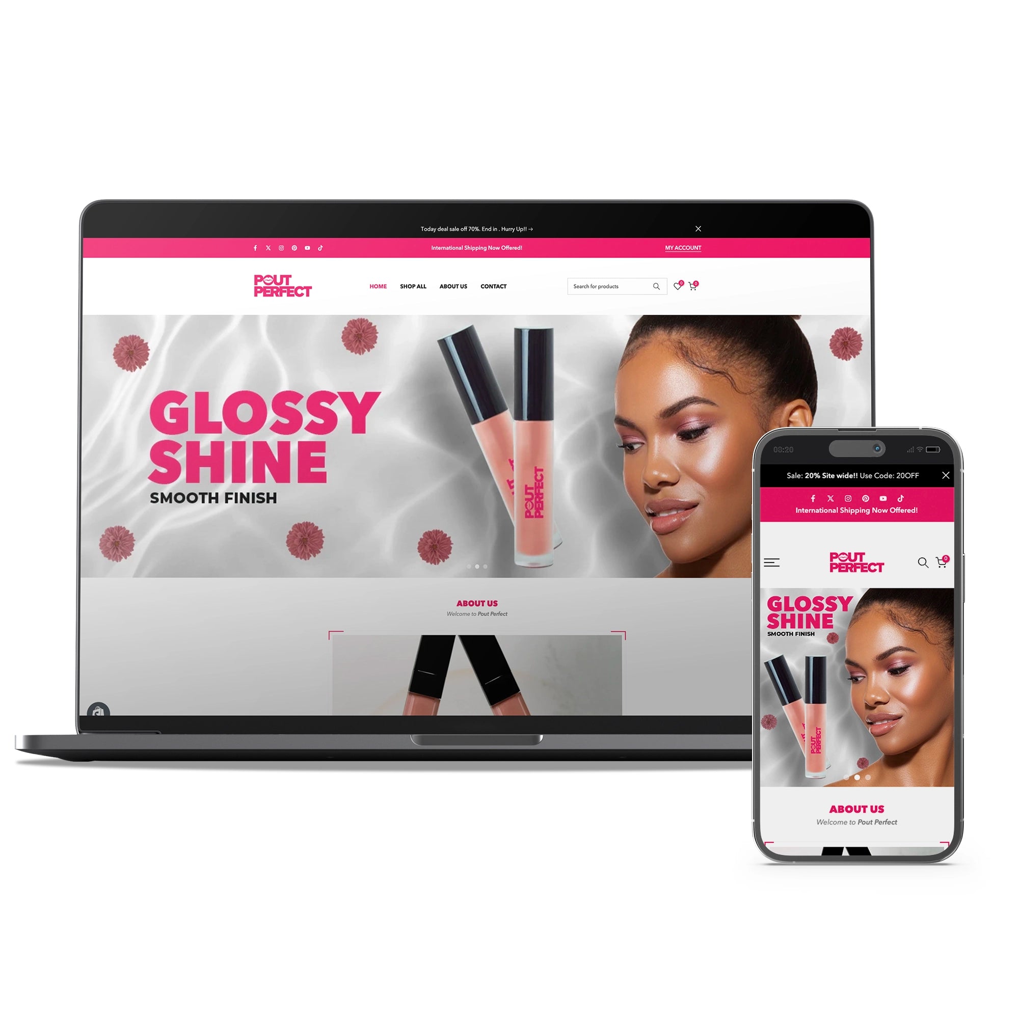 Lip Products | Pre-Built Shopify Dropshipping Store Pout Perfect